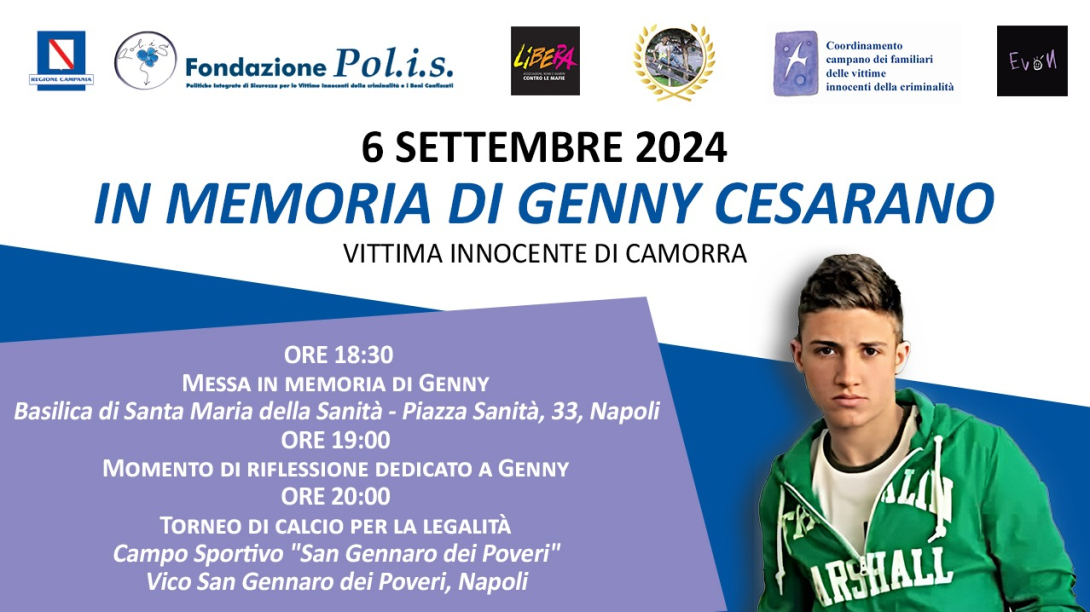 "In memoria di Genny Cesarano", giovane vittima innocente di camorra | Fondazione Pol.i.s.
